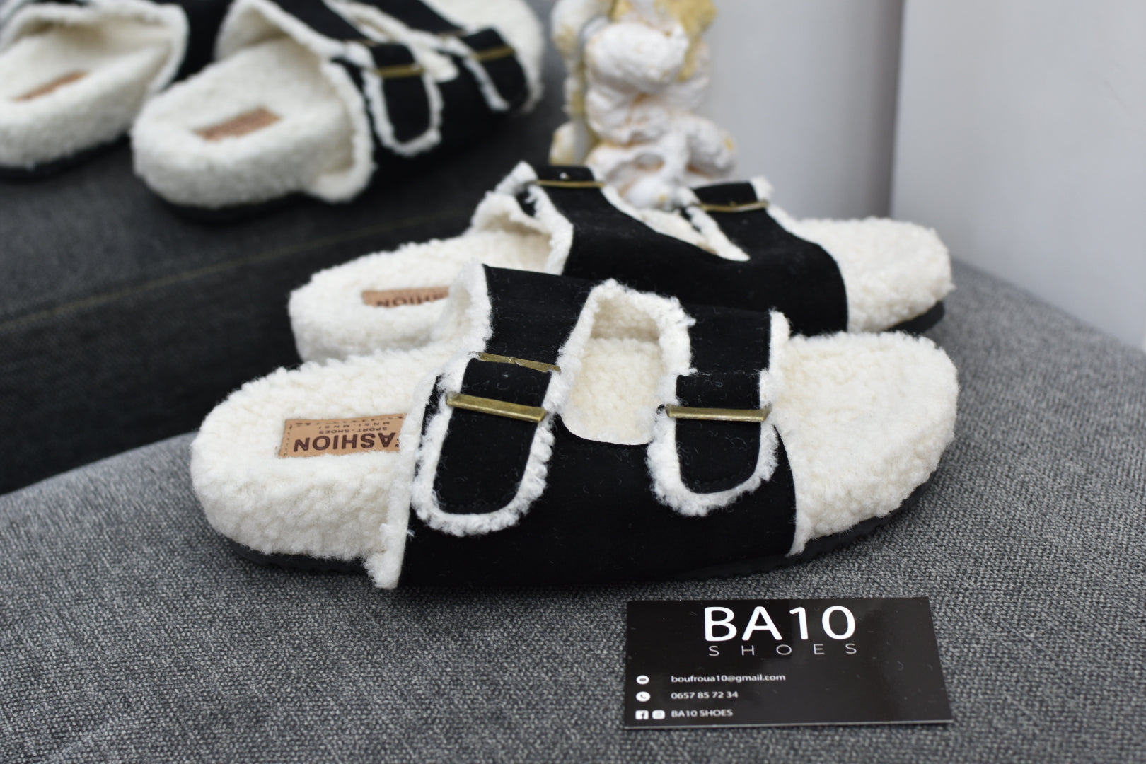 Pantoufle très chic avec deux ceintures – BA10 SHOES