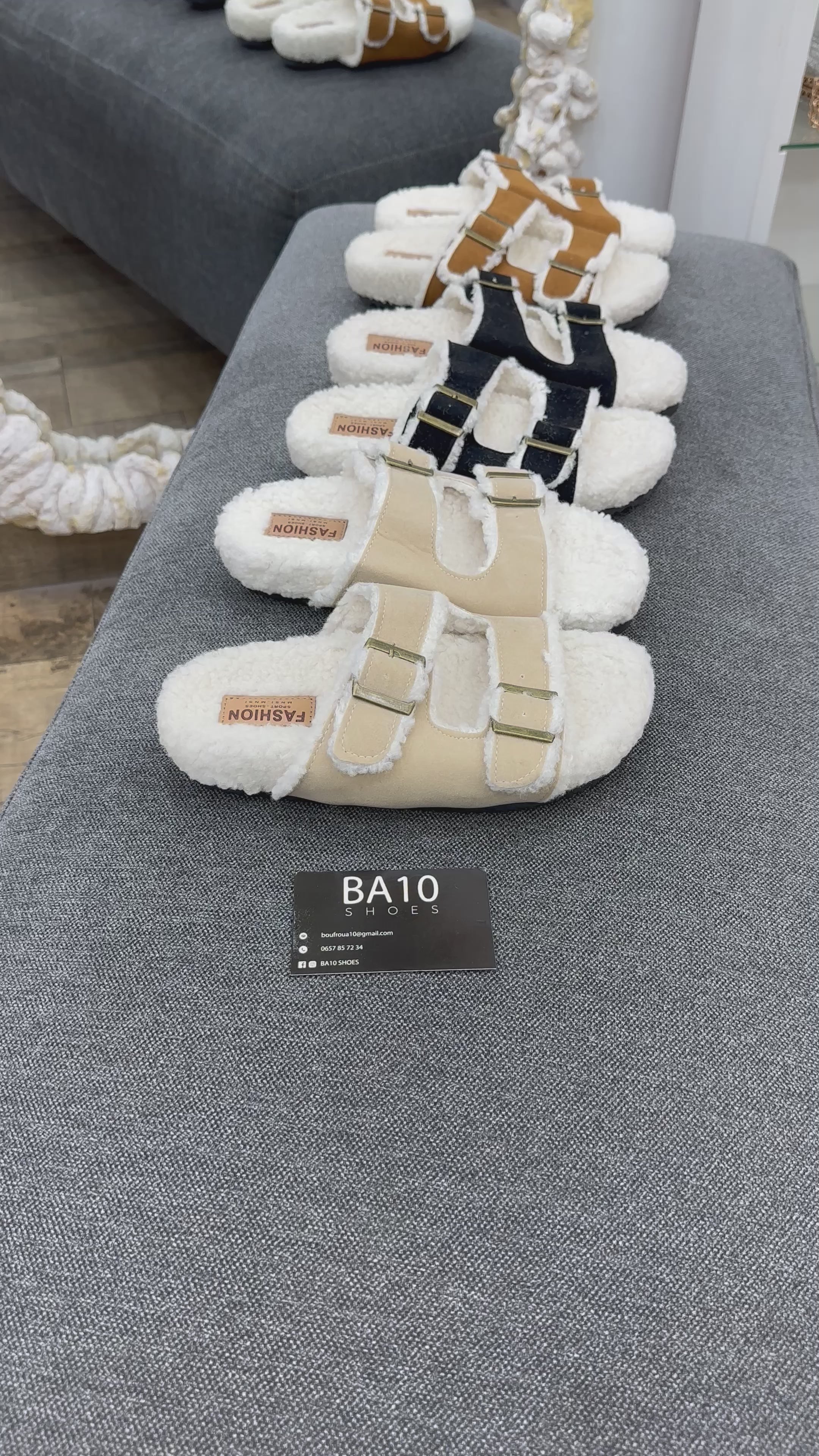 Pantoufle très chic avec deux ceintures – BA10 SHOES